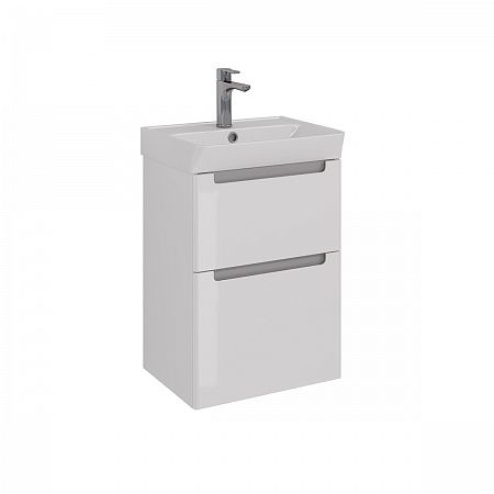 Купить Тумба Lemark BUNO 50см под раковину, подвесн/напольн, 2 ящ., цвет корпуса, фасада: Белый ...