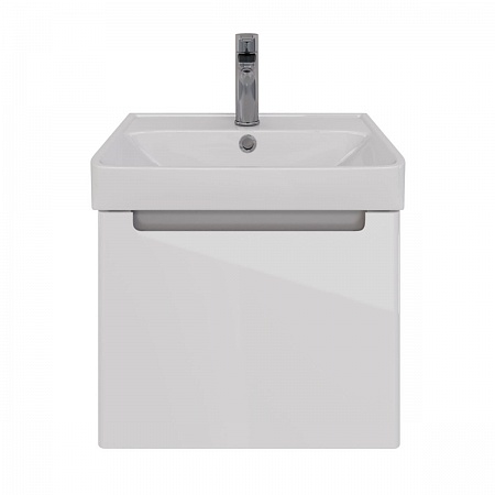 Купить Тумба Lemark BUNO MINI 50см под раковину, подвесная,1 ящик, цвет корпуса, фасада: Белый ...