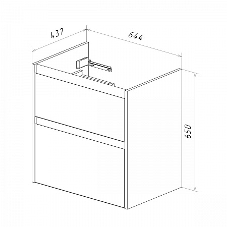 Купить Тумба Lemark COMBI 70см под раковину, подвесная/напольная, 2 ящ., цвет корпуса, фасада ...